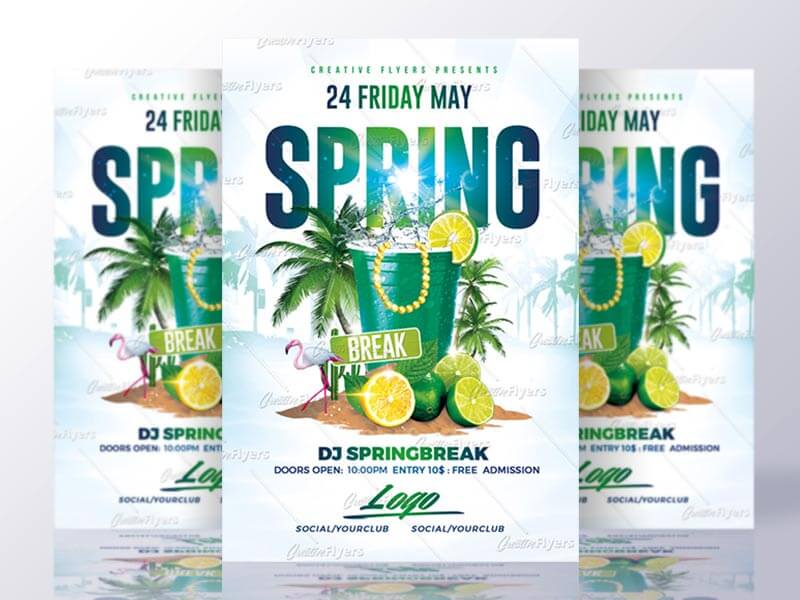 Download Spring Break Flyer Psd Templates - CreativeFlyers