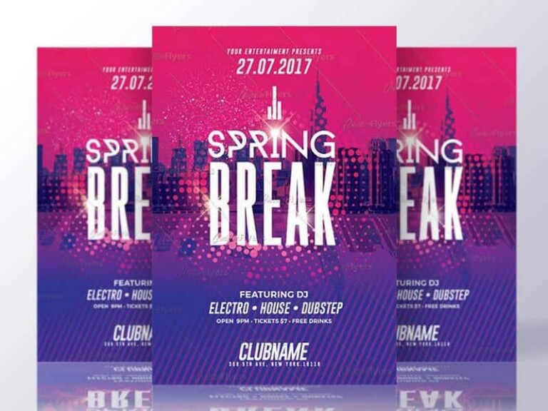 Download + 15 Best Spring Break Flyer PSD - CreativeFlyers
