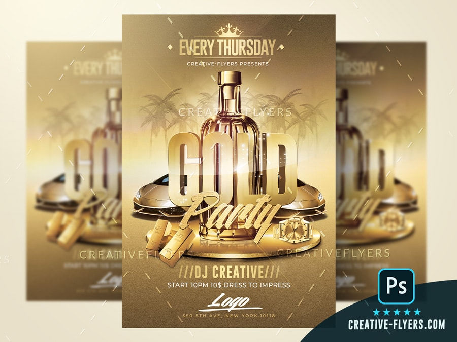 Awesome Gold Flyer Template to Download - Creative Flyers
