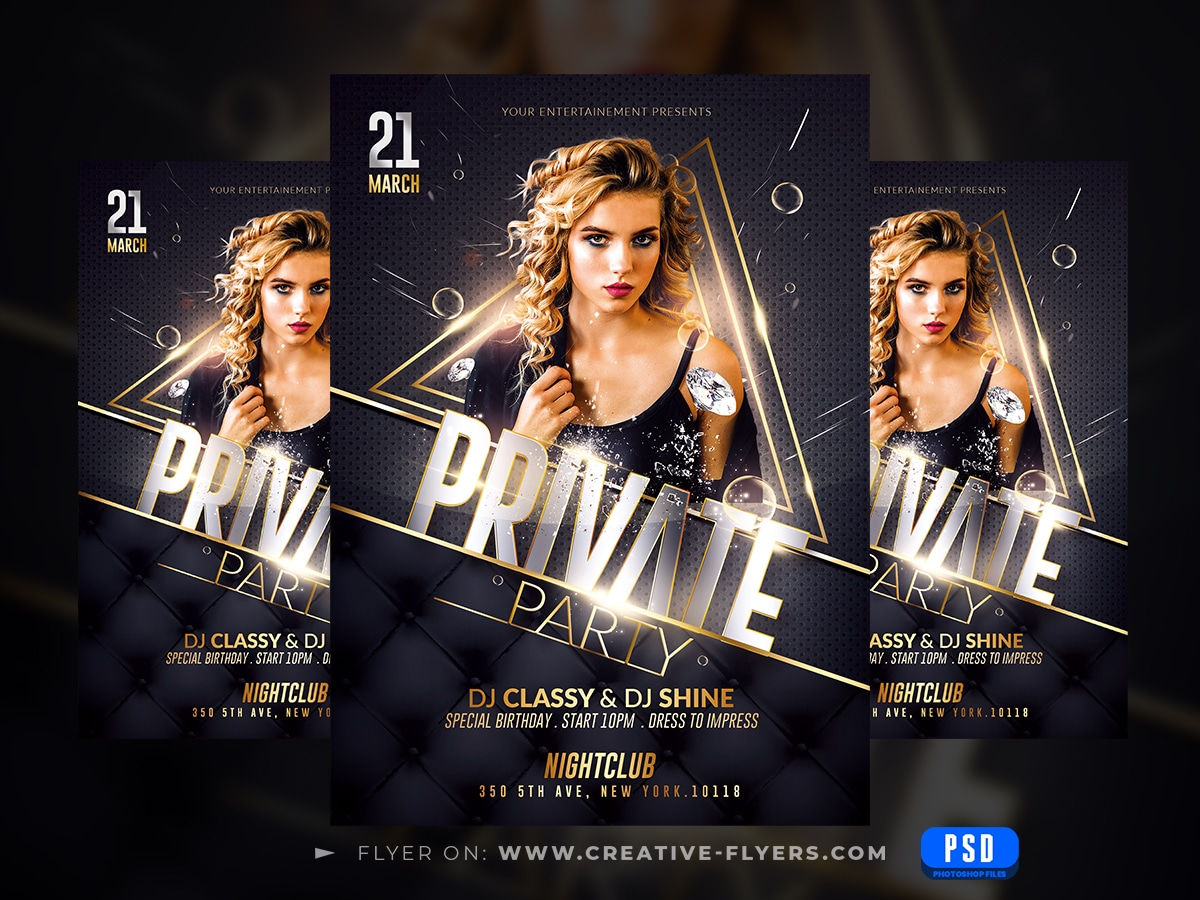 Private Party Flyer PSD Templates - Creative Flyers