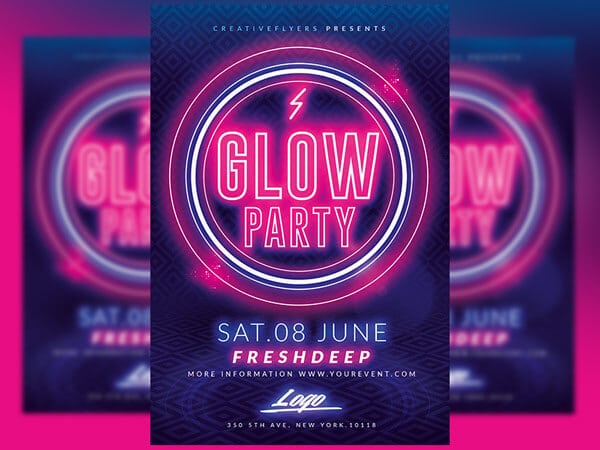 Download Glow Party Flyer Templates Psd - Creative Flyers