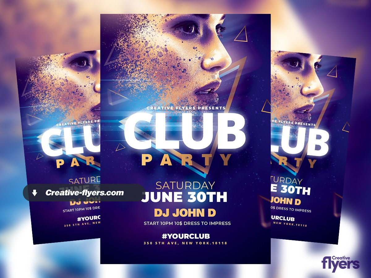 NightClub Party Flyer Photoshop Template - Creative Flyers