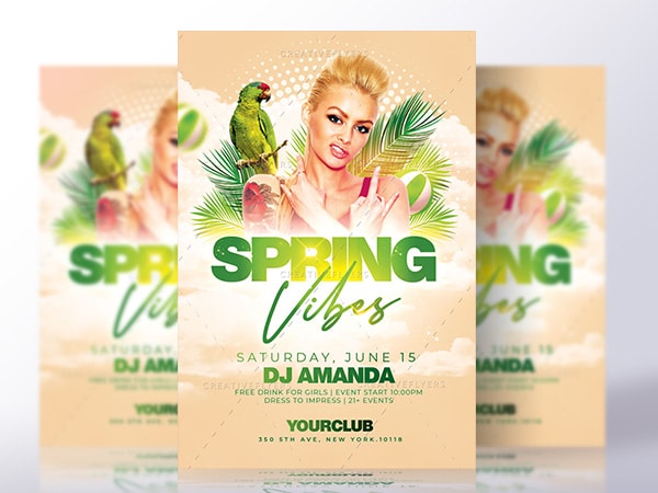 Spring Vibes Flyer Template Photoshop - Creative Flyers