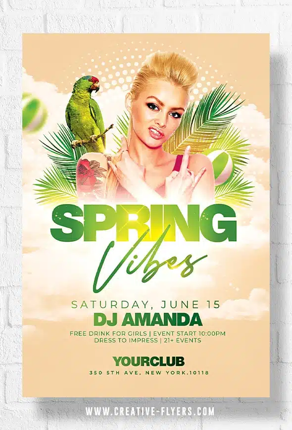 Spring Vibes Flyer Template Photoshop - Creative Flyers