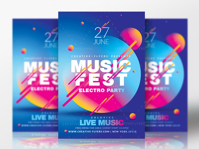 Bright Music Festival Posters to Download - Creativeflyers