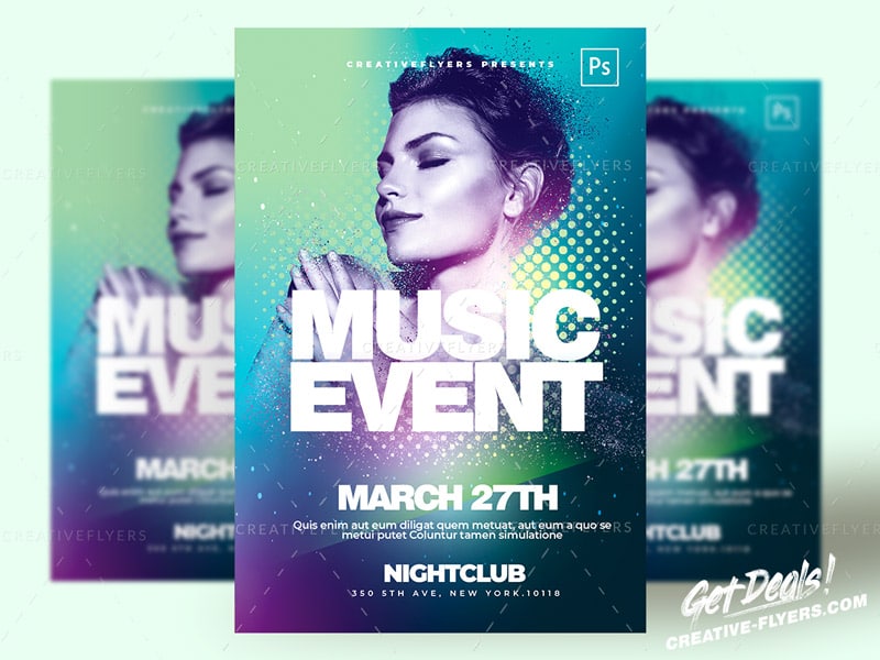 Music Event Flyer PSD Template - Photoshop - Creativeflyers