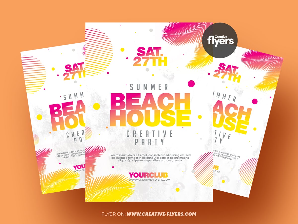 Summer Beach House Flyer Template PSD - Creativeflyers