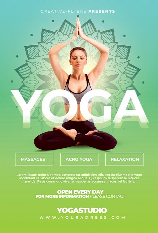 Yoga Flyer Fitness Flyer Template A4 - Creative Flyers
