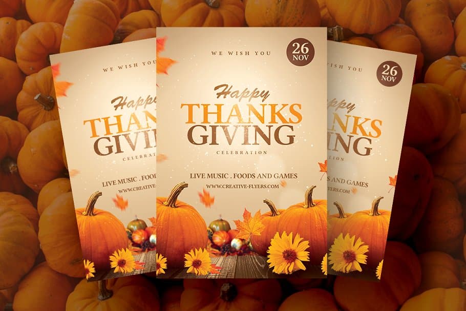 Happy Thanksgiving Poster Template - Creative Flyers