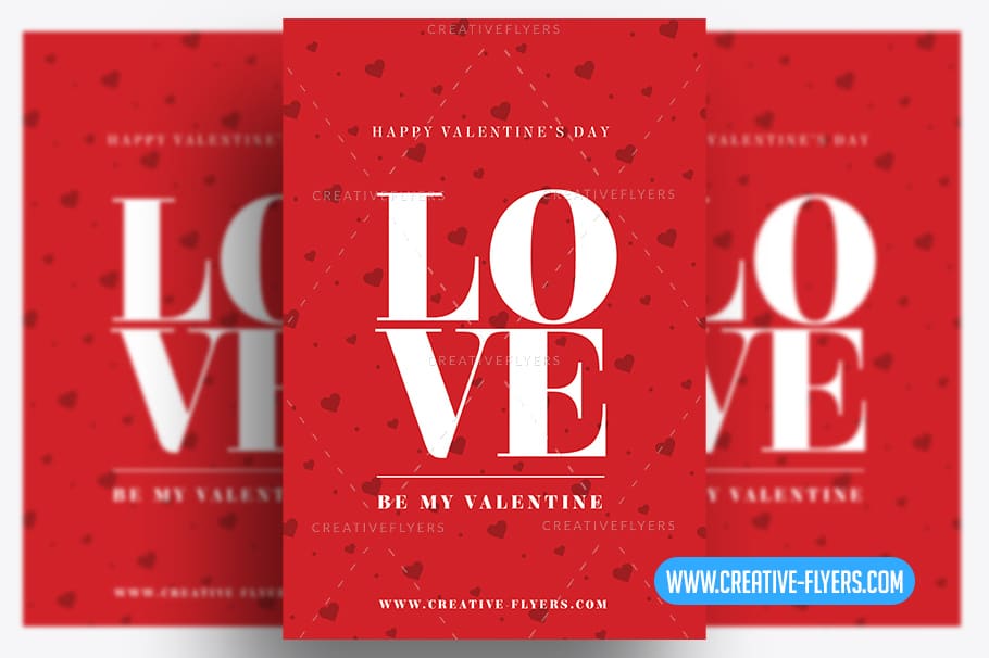 Create an Red Valentine Card with Love Texts - Creative Flyers