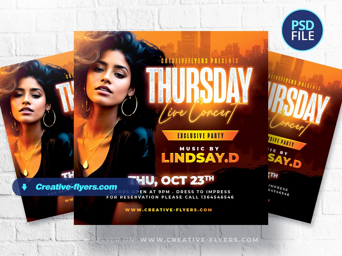 Thursday Party Photoshop Flyer template - CreativeFlyers