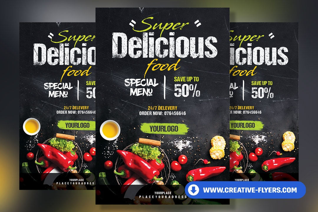 Editable food flyer template for Restaurant - Creative Flyers