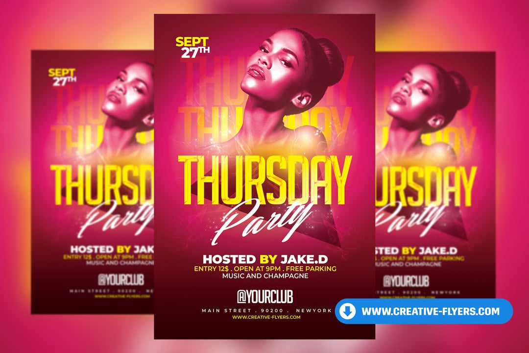 Thursday Nightclub Flyer Templates PSD - Creativeflyers