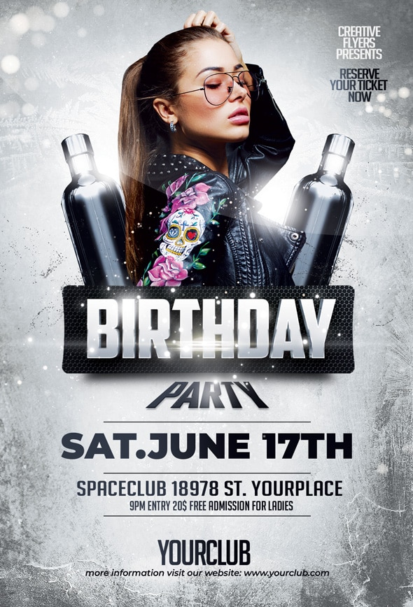 Elegant Birthday Flyer design for Photoshop - Creative Flyers