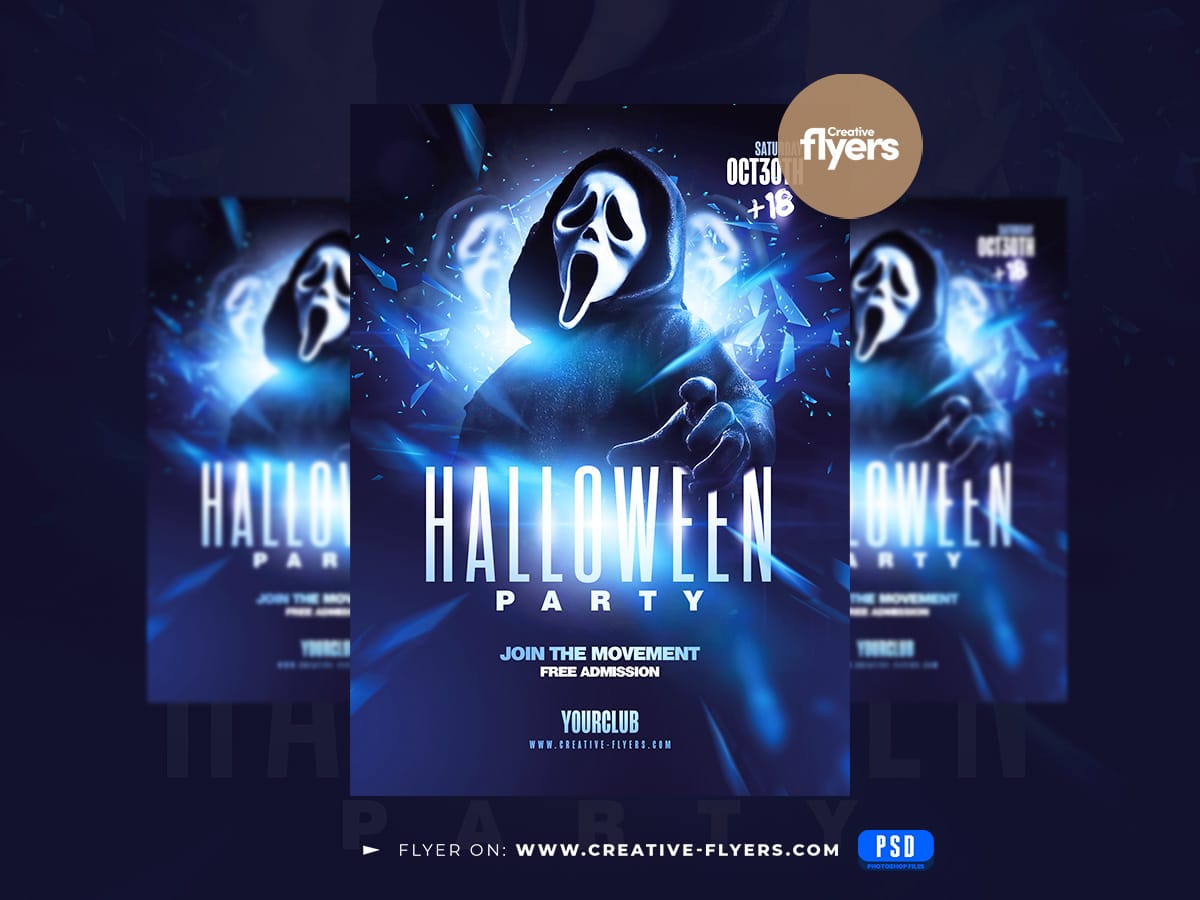 Scary Halloween Flyer Template (PSD)- Creative Flyers