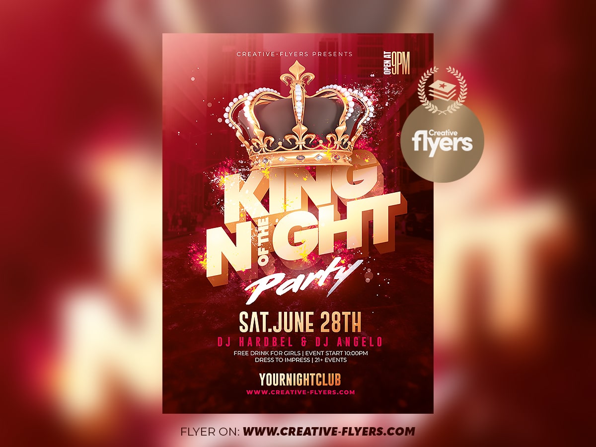 King of the Night Flyer Design for Photoshop - Creative Flyers