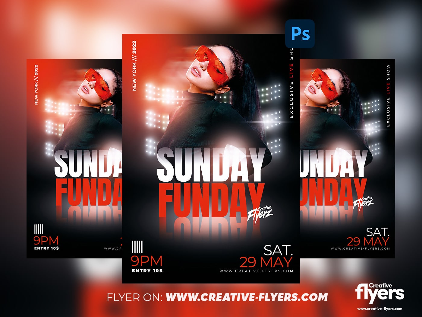 "Sunday Funday" Nightclub Party Flyer Template - Creative Flyers