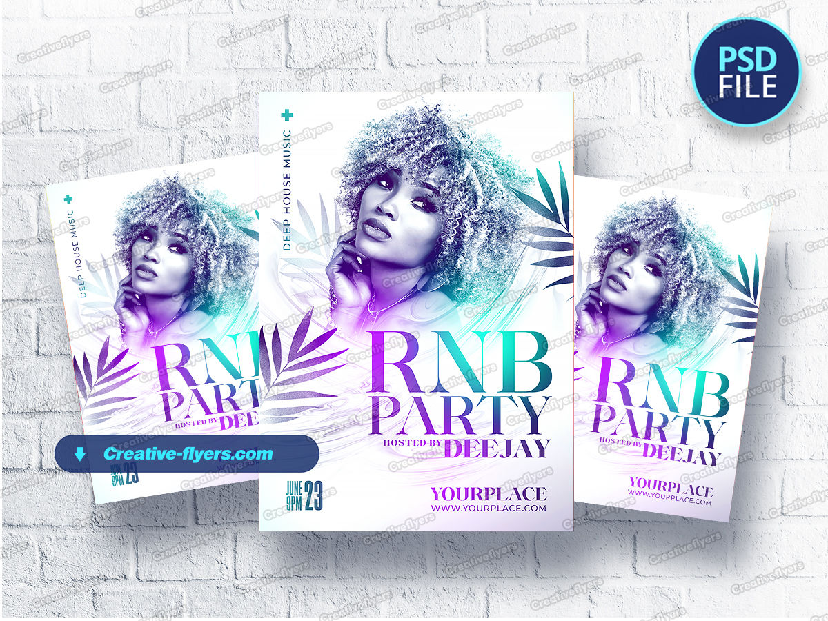 Rnb Music Party Poster Template PSD - Creative Flyers