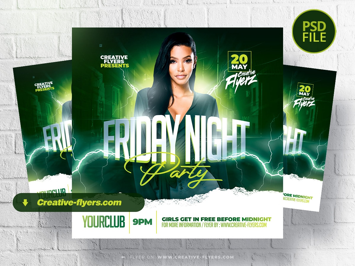 Nightclub PSD Flyer Template for Photoshop - Creative Flyers