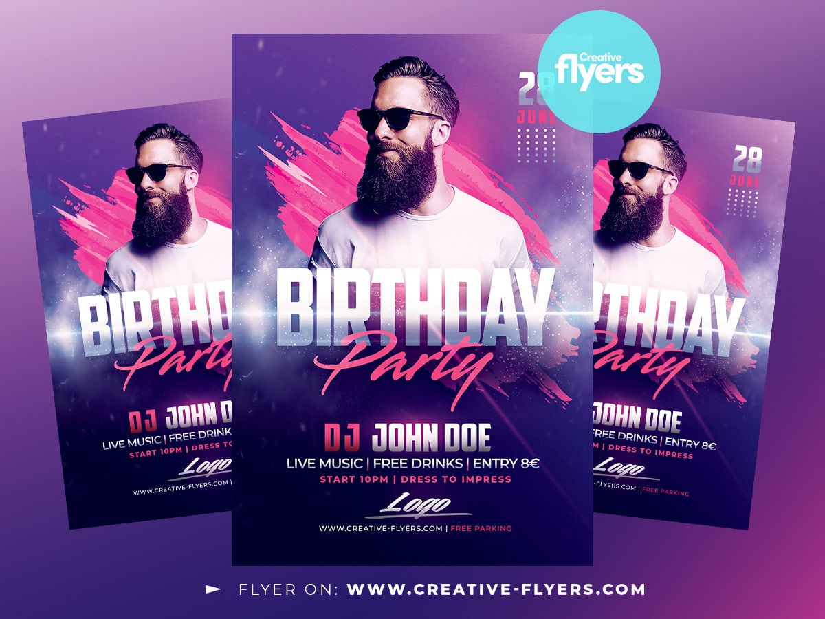 Download | Club Birthday Flyer PSD - CreativeFlyers