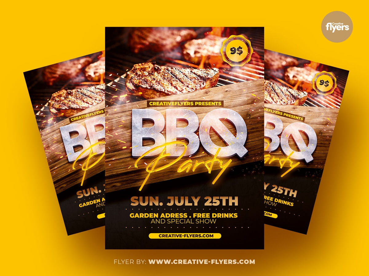 Awesome BBQ Flyer Design for Photoshop - Creative Flyers