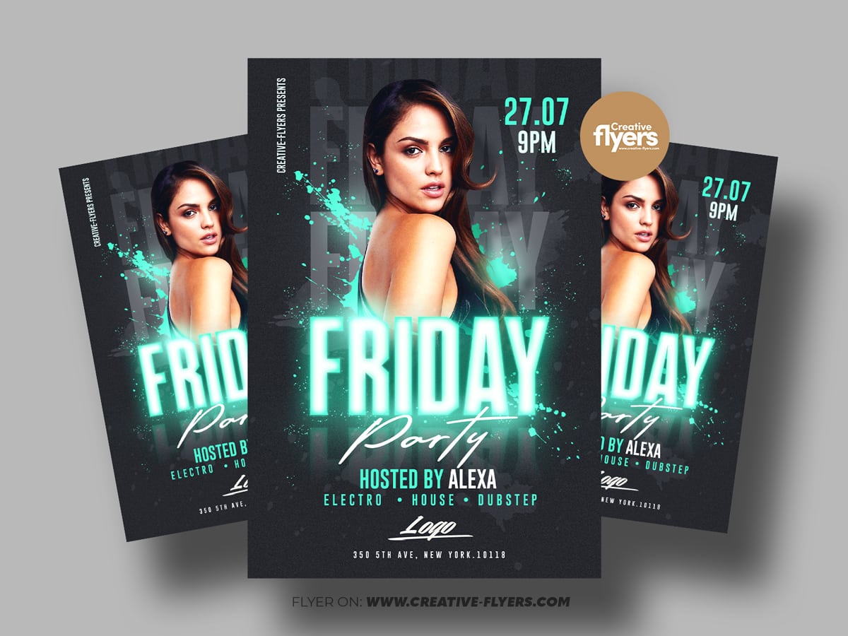Friday Party Flyer PSD Template - Creative Flyers