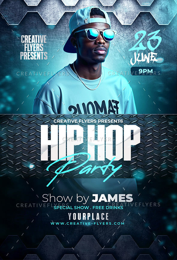 Hip Hop Flyer Design to Edit with Photoshop - Creative Flyers