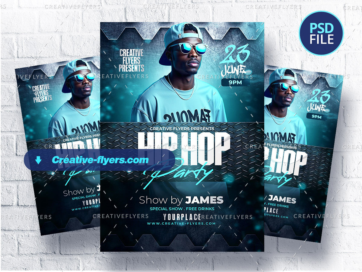 Hip Hop Flyer Design to Edit with Photoshop - Creative Flyers