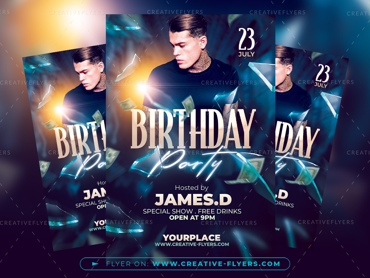 Printable Birthday Flyer PSD - Creative Flyers
