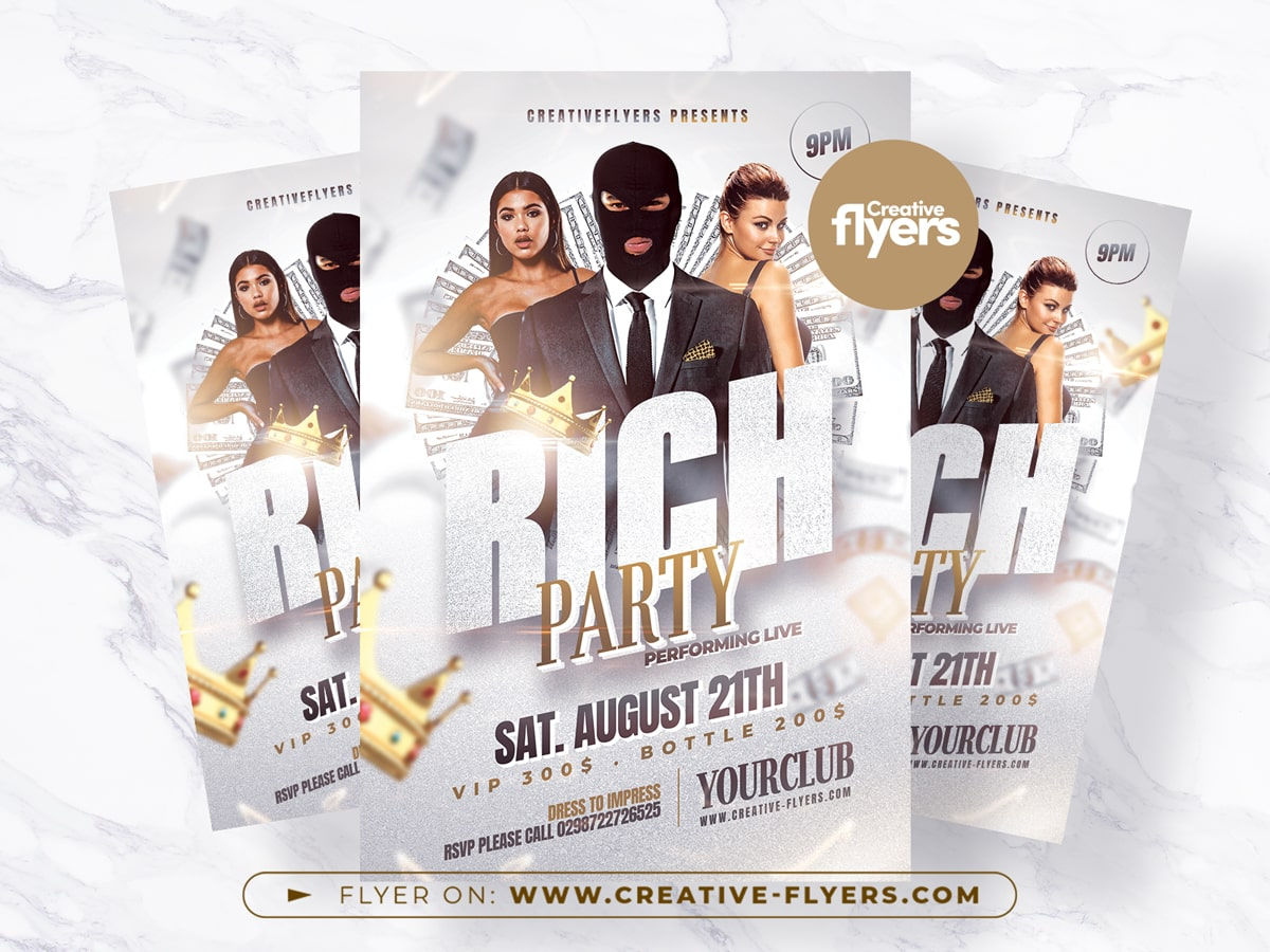 Rich Party Flyer PSD Template - Creative Flyers