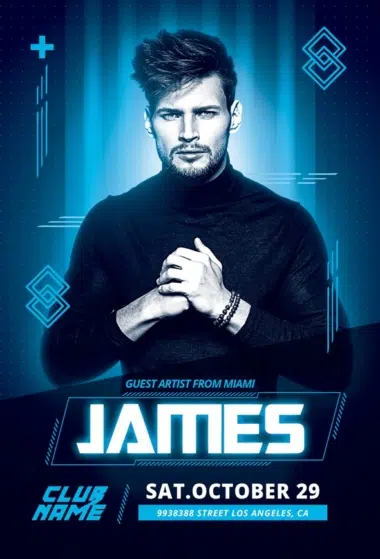 Modern DJ Performance Flyer for Electro Events - Creative Flyers