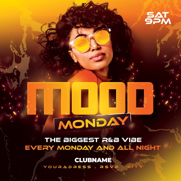 Mood Monday Party Flyer Template - Creative Flyers