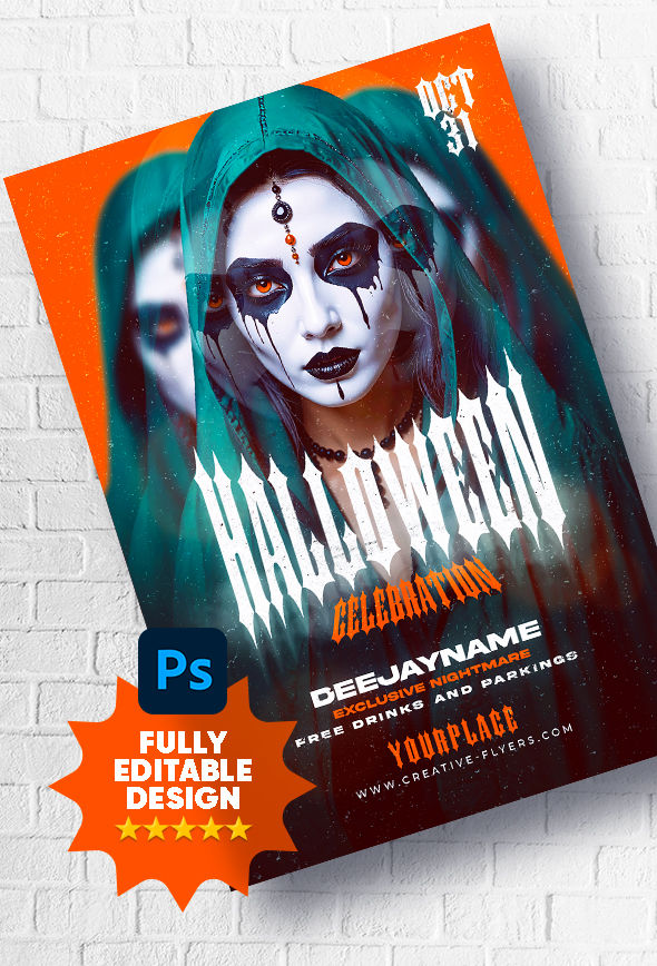 Spooky Digital flyer Blending Gothic Elegance - Creative Flyers