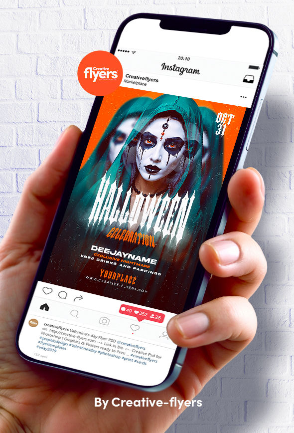 Spooky Digital flyer Blending Gothic Elegance - Creative Flyers