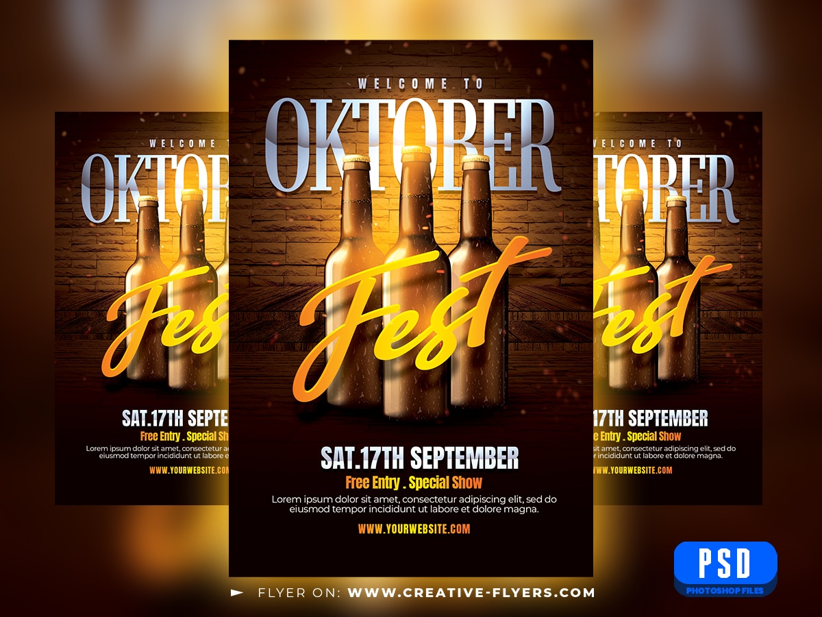 Oktober Fest Flyer Design for Photoshop - Creative Flyers