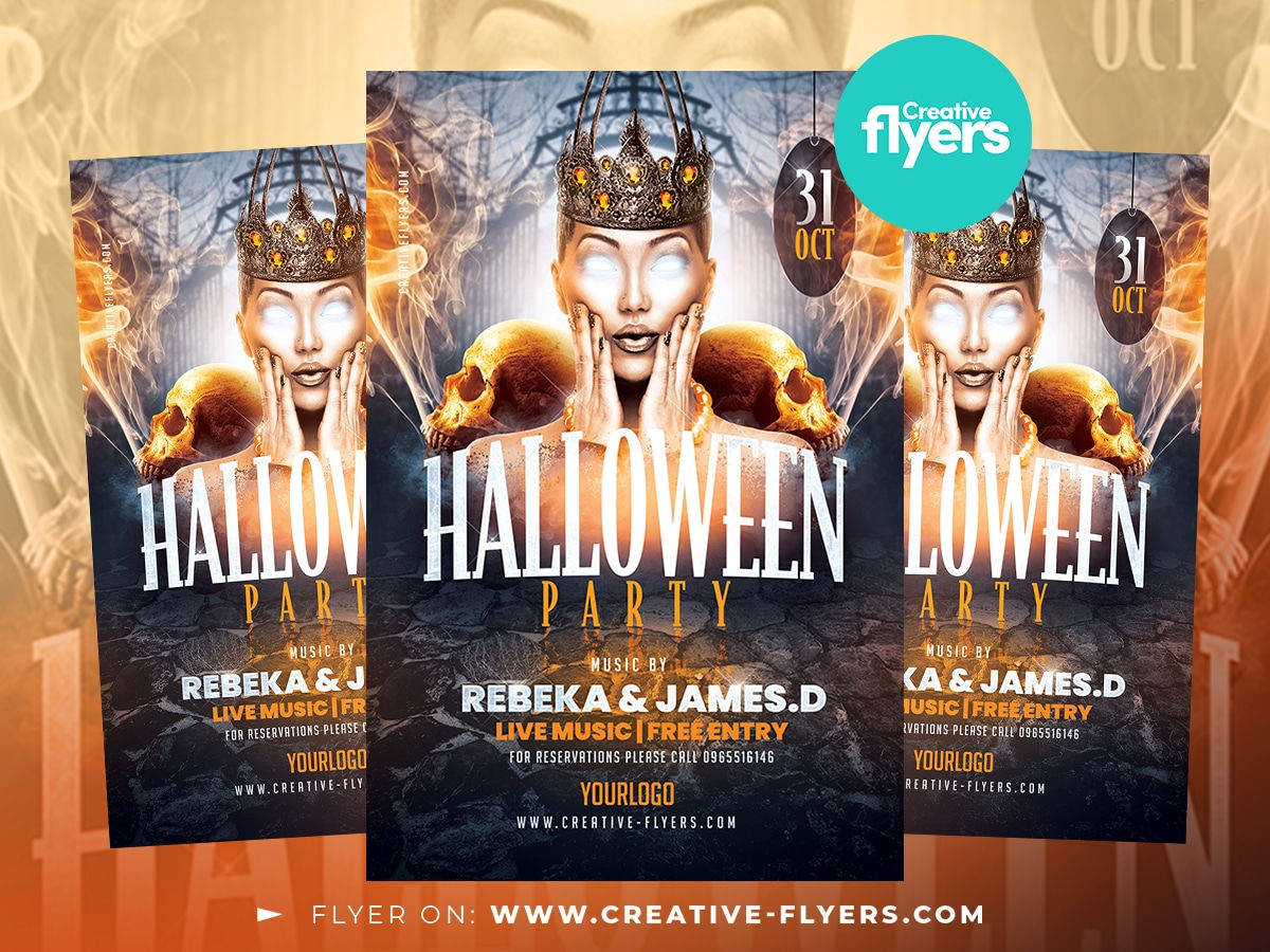Awesome Haunted Halloween Flyer Template - Creative Flyers