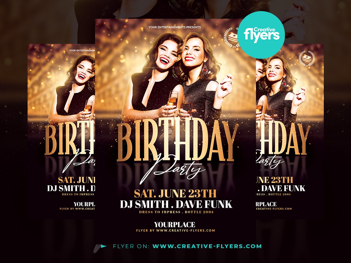 Elegant Birthday Flyer Design to Download - Creative Flyers