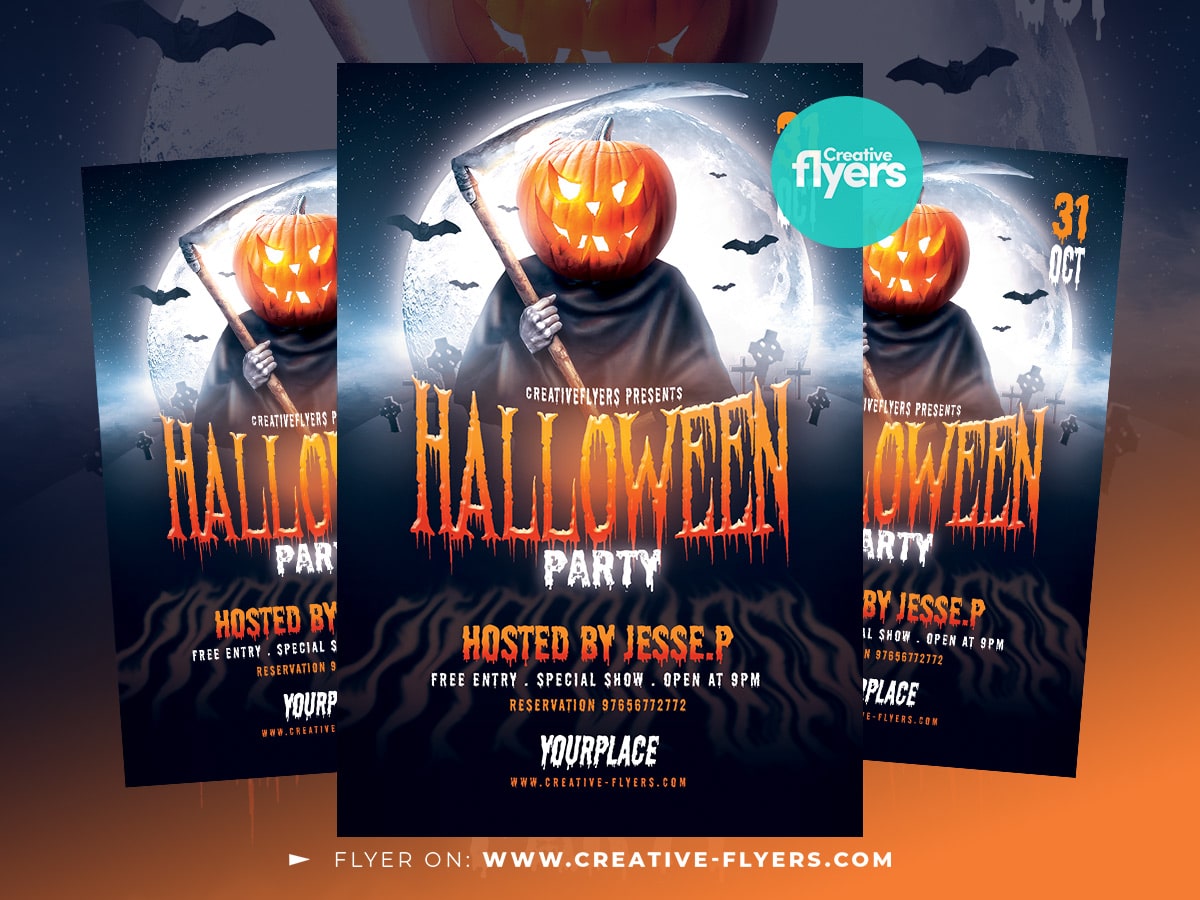 Scary Halloween Flyer Design to Download - Creative Flyers