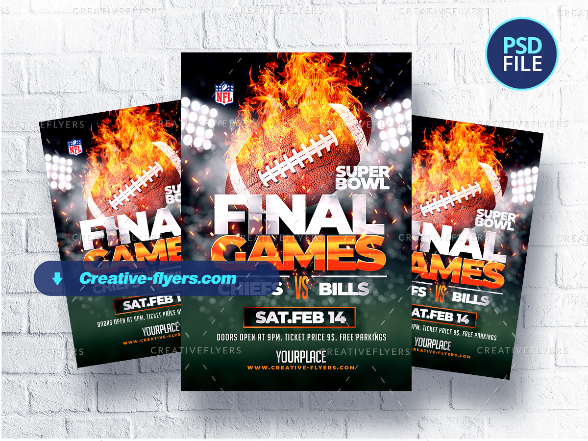 Football Final Game Flyer Template to Download - Creative Flyers