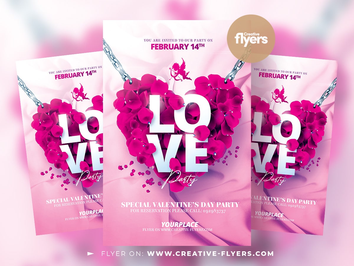 Love Party Flyer PSD to Download - Creative Flyers