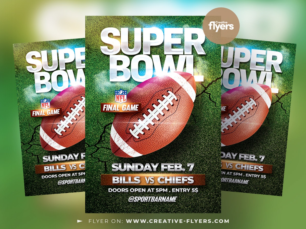 NFL Super Bowl Flyer Template - Creative Flyers
