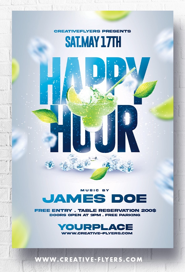 Happy Hour Flyer PSD to Download - Creative Flyers