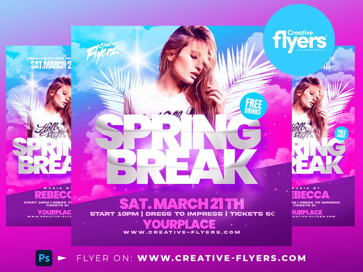Spring Break Flyer Design to Download - Creative Flyers