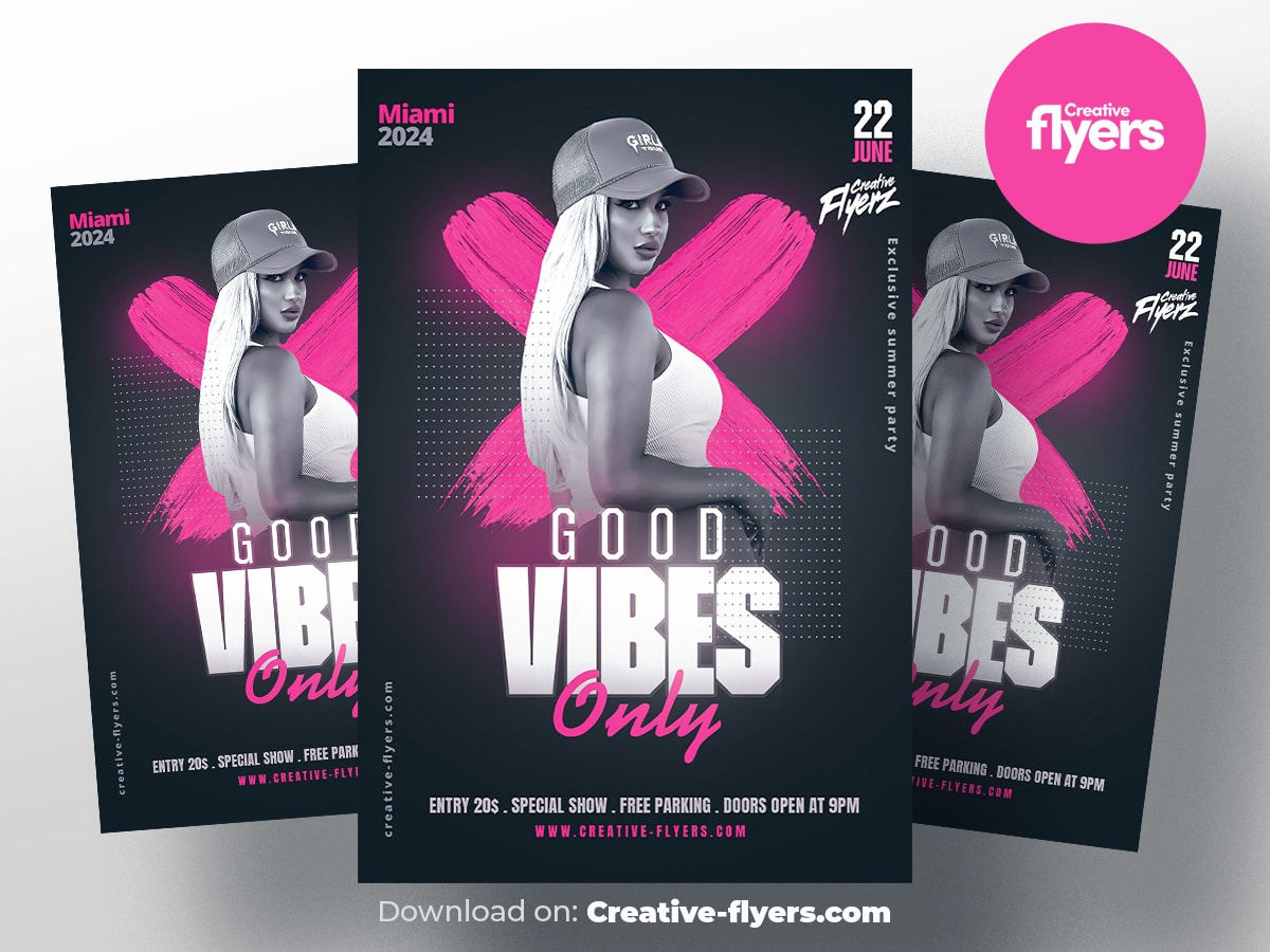 Good Vibes Party Flyer Template - Creative Flyers