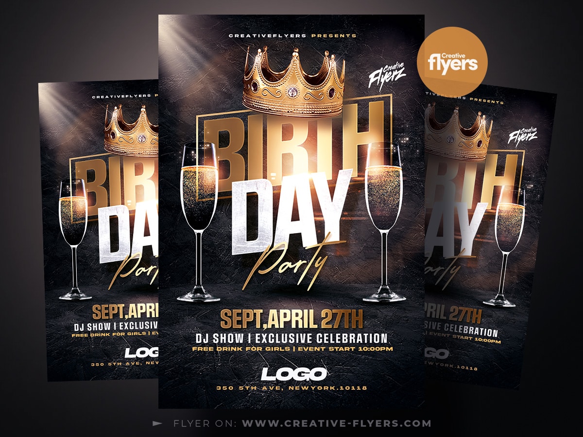 Photoshop Birthday Party Design to Download - Creative Flyers