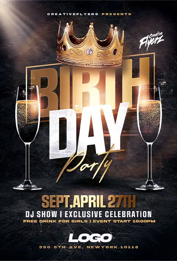 Photoshop Birthday Party Design to Download - Creative Flyers