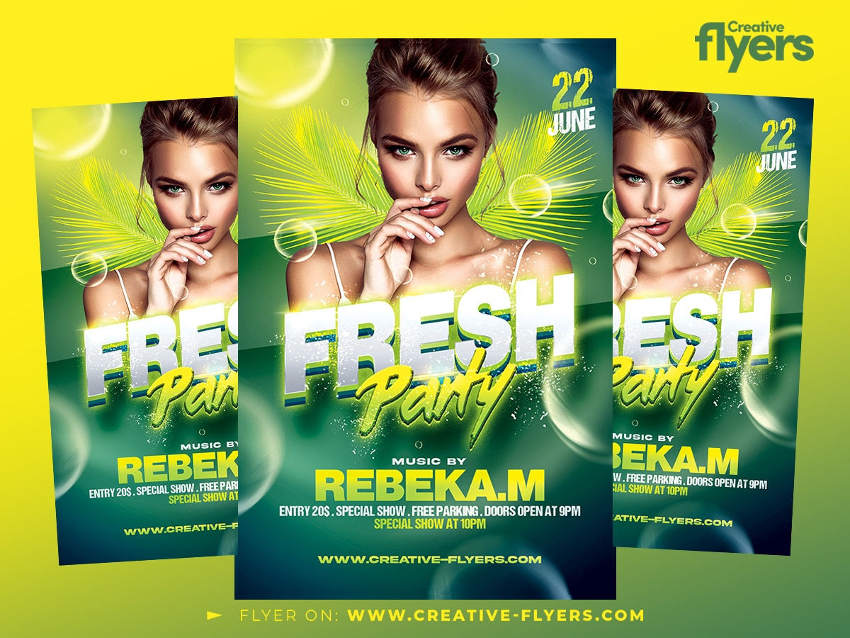 Fresh Summer Party Flyer PSD to Download- Creative Flyers