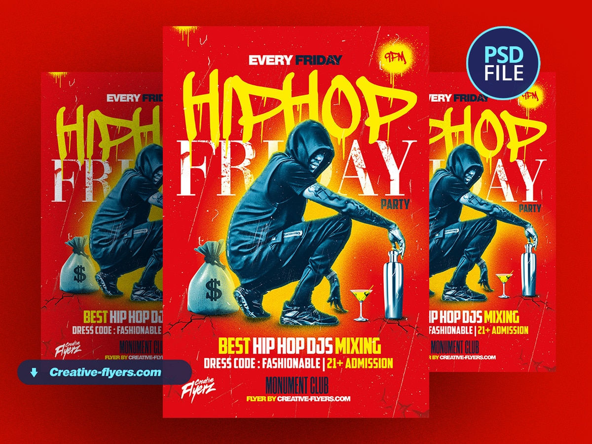 Photoshop Hip Hop Party Flyer Design - Creative Flyers