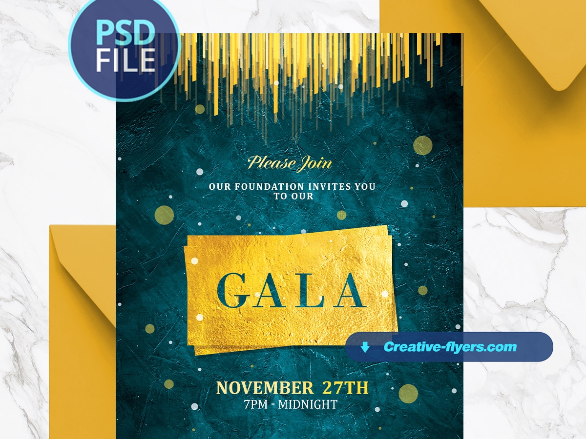 Beautiful Gala Invitation Design to Printed - Creative Flyers
