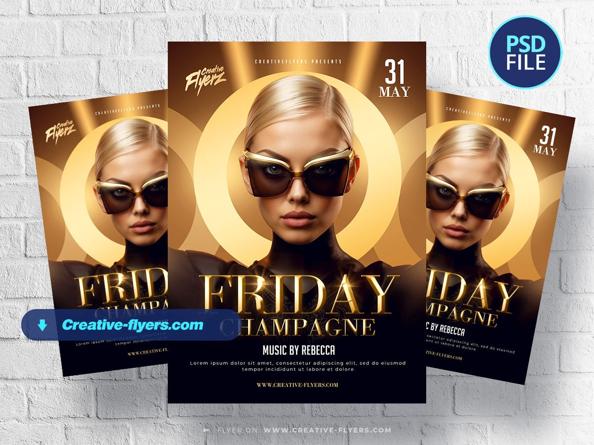 Elegant Friday Party Flyer Design to download - Creative Flyers